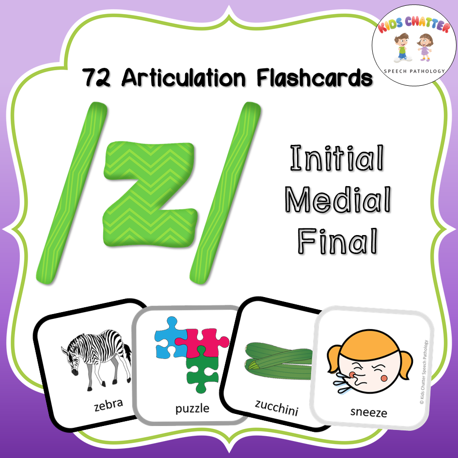 Z-Initial-Medial-Final-Flashcards-Kids-Chatter-Speech-Pathology - Kids ...